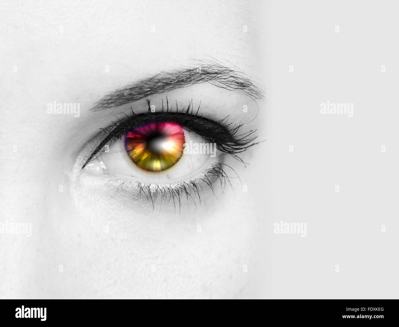 Picture of a female human eye in colour Stock Photo - Alamy
