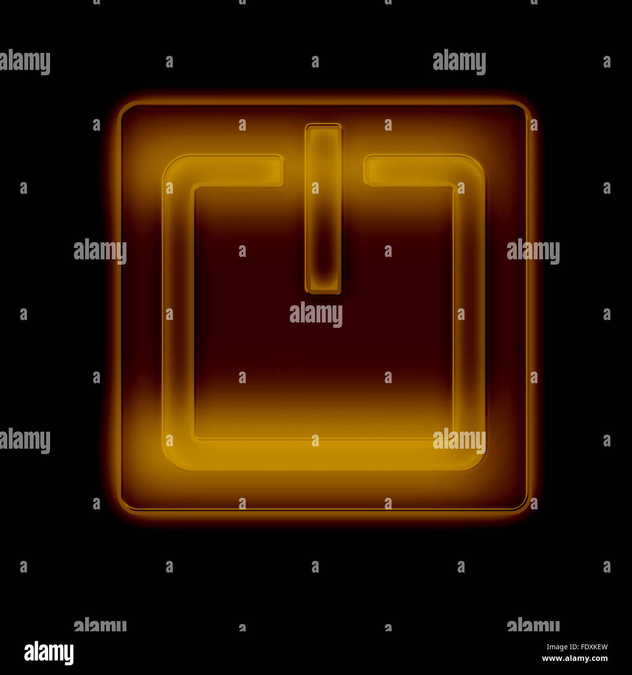 Picture of a power button against black background Stock Photo - Alamy