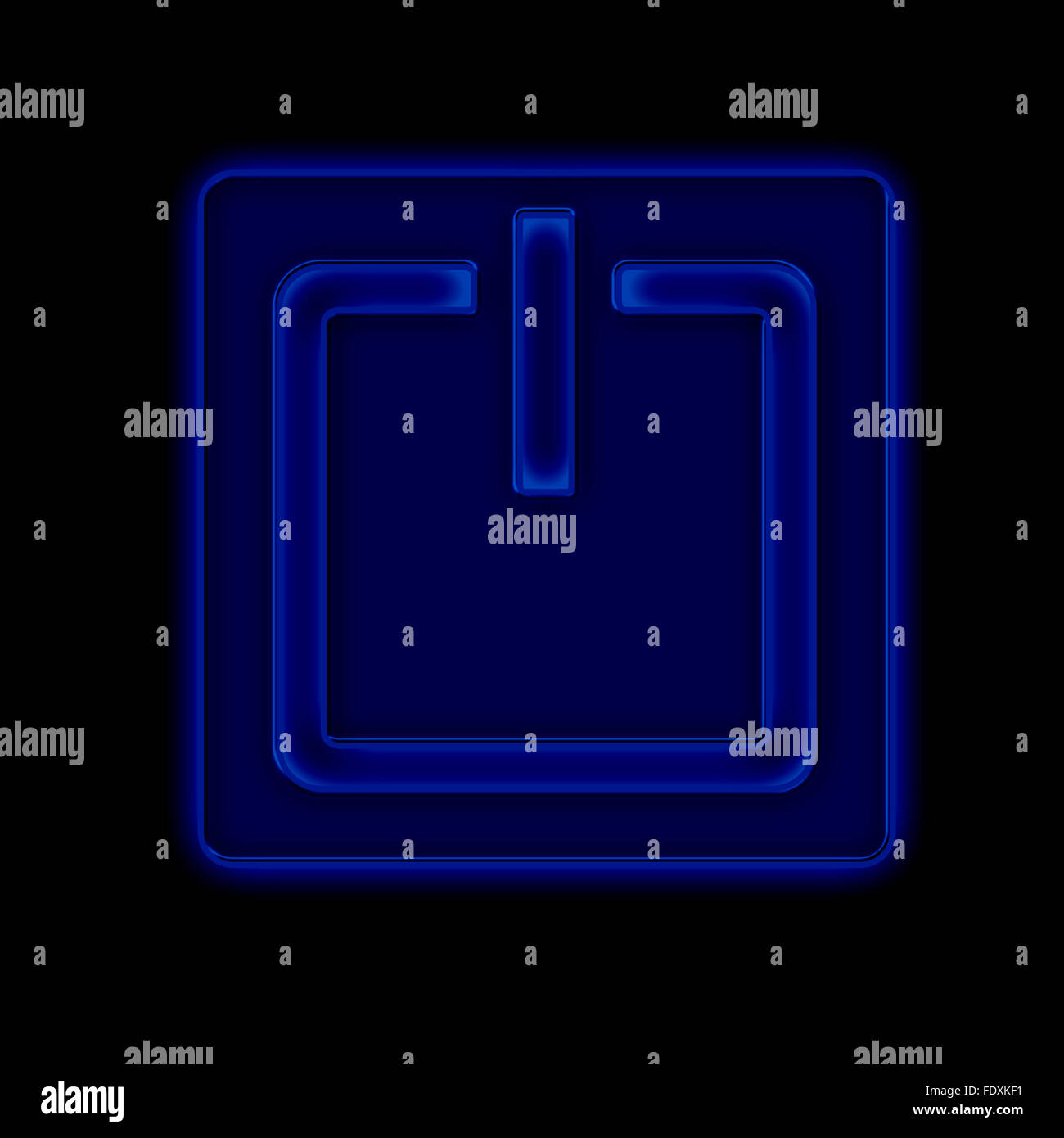 Picture of a power button against black background Stock Photo - Alamy