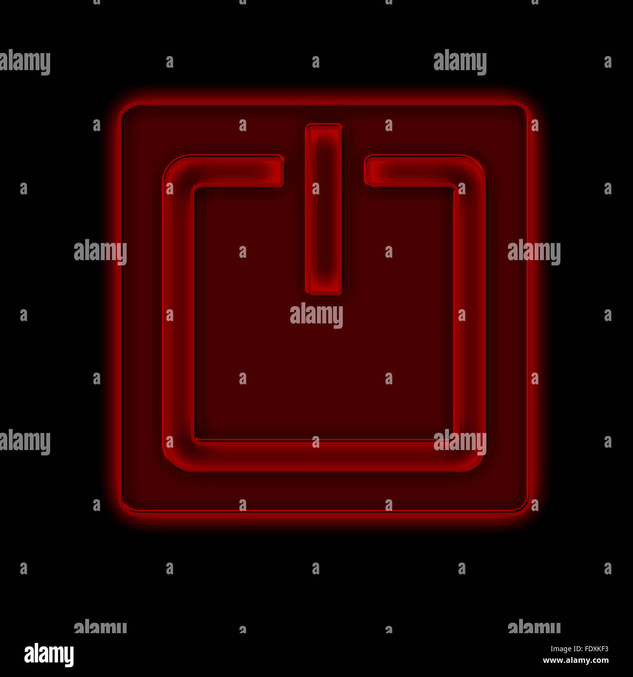 Picture of a power button against black background Stock Photo - Alamy