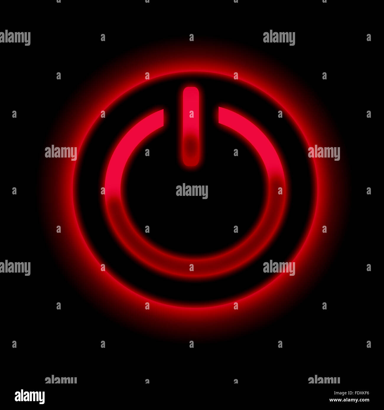 Picture of a power button against black background Stock Photo - Alamy