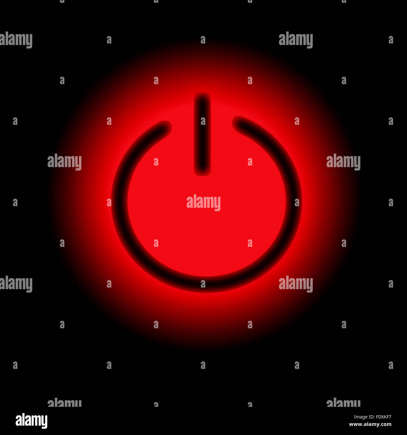 Picture of a power button against black background Stock Photo - Alamy