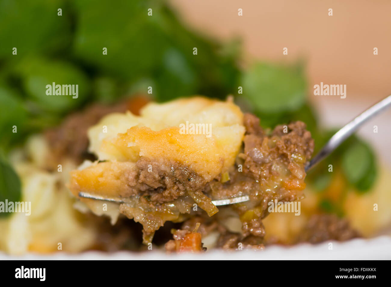 French potato covered dish with ground boar and vegetable Stock Photo ...