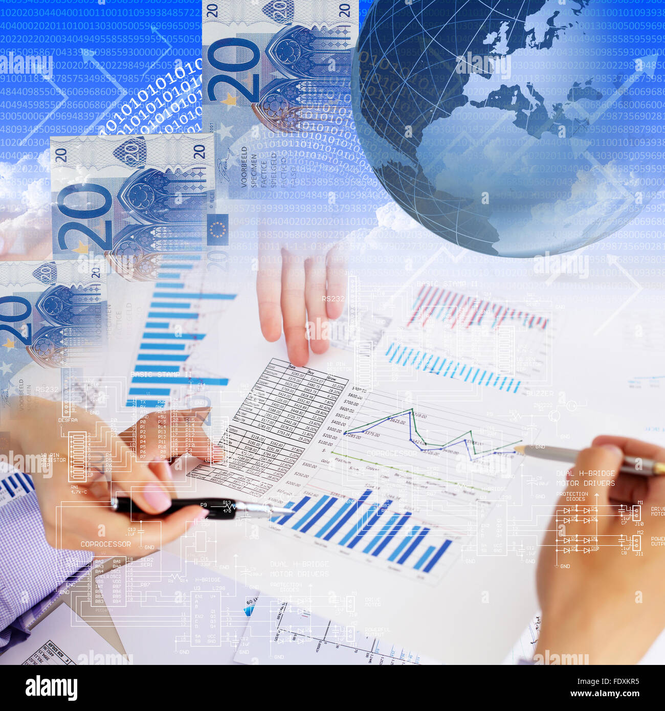 Business collage with financial and business charts and graphs Stock ...