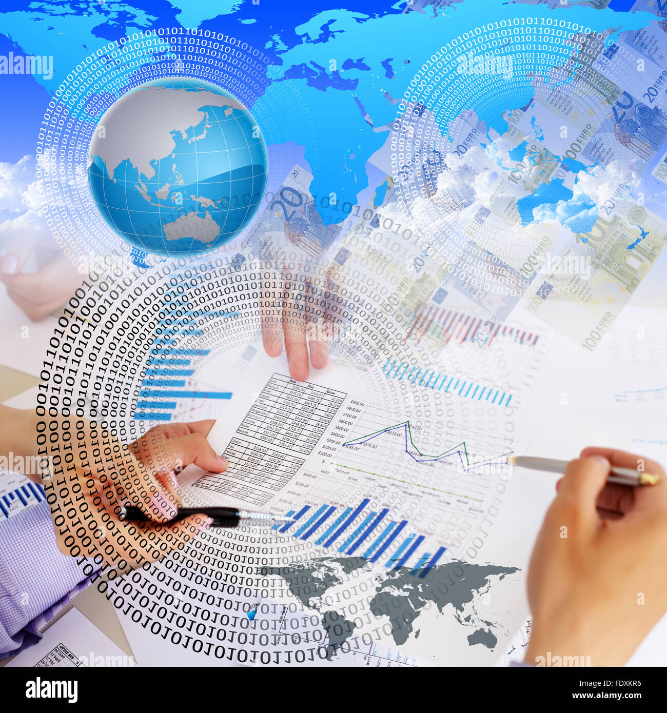 Business collage with financial and business charts and graphs Stock ...