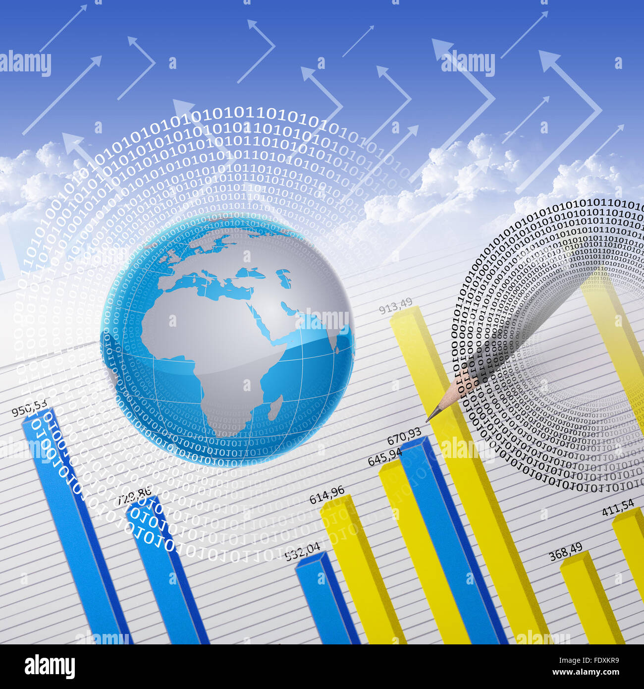 Business collage with financial and business charts and graphs Stock ...