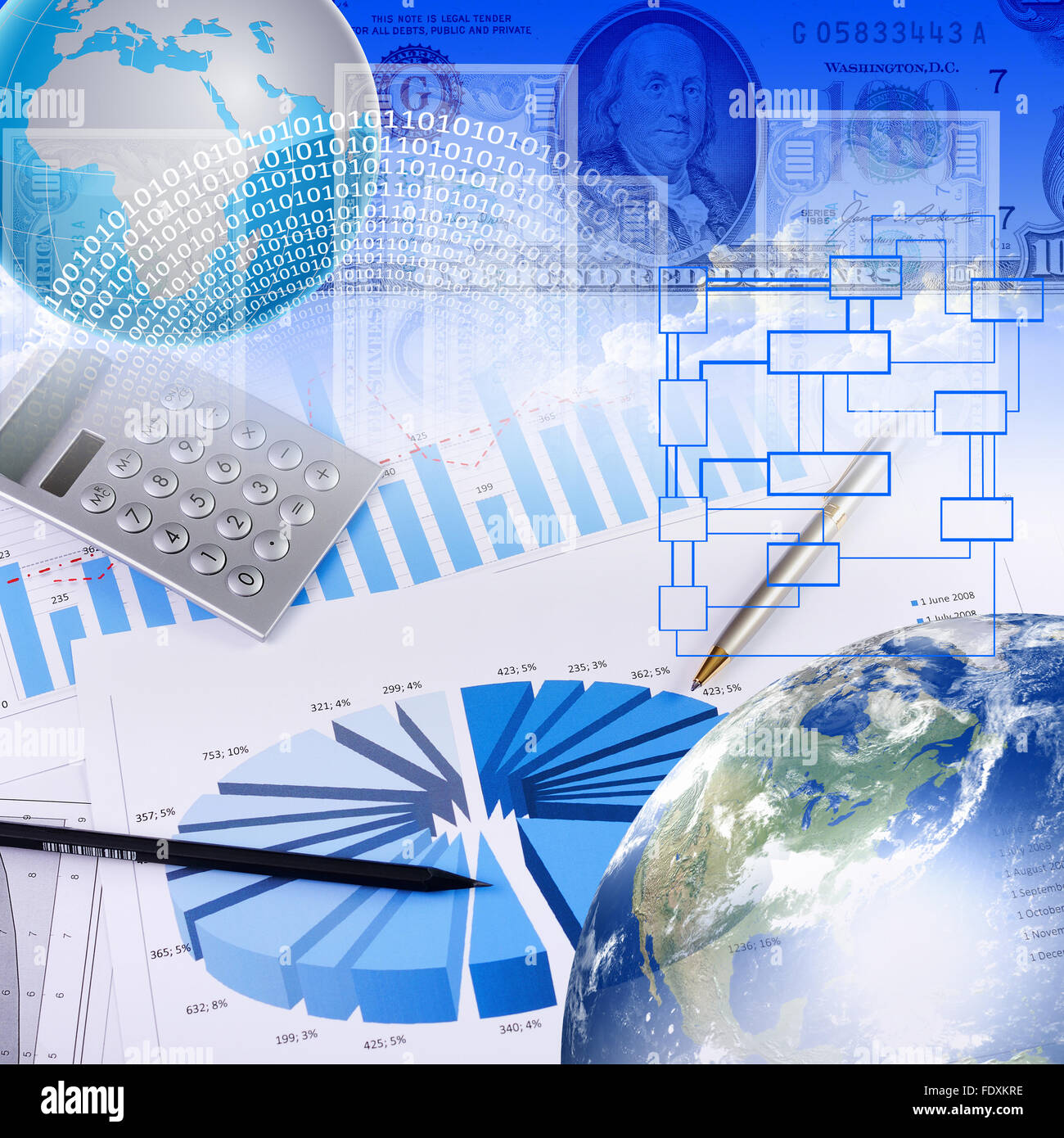 Business collage with financial and business charts and graphs Stock ...