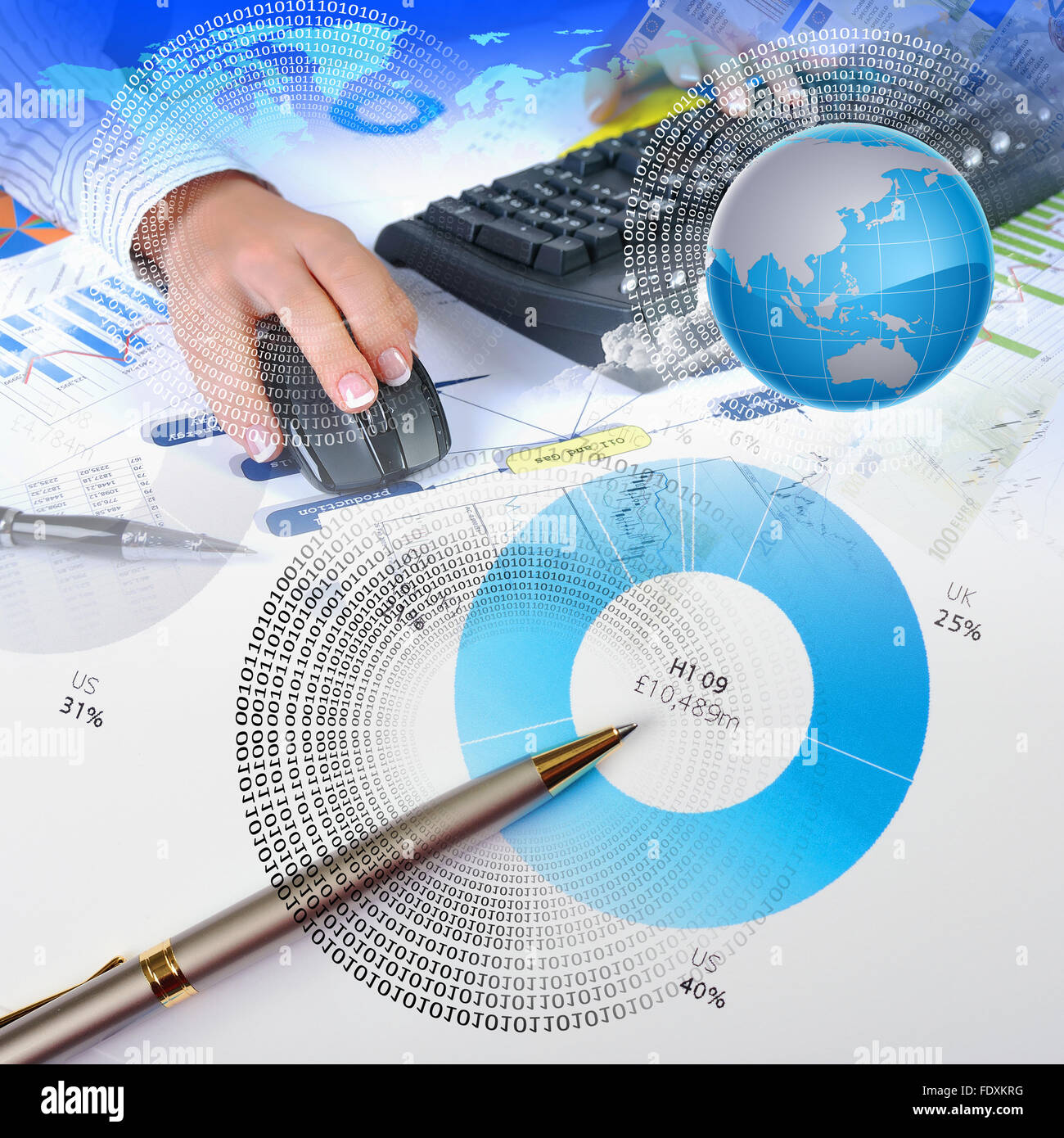 Business collage with financial and business charts and graphs Stock ...