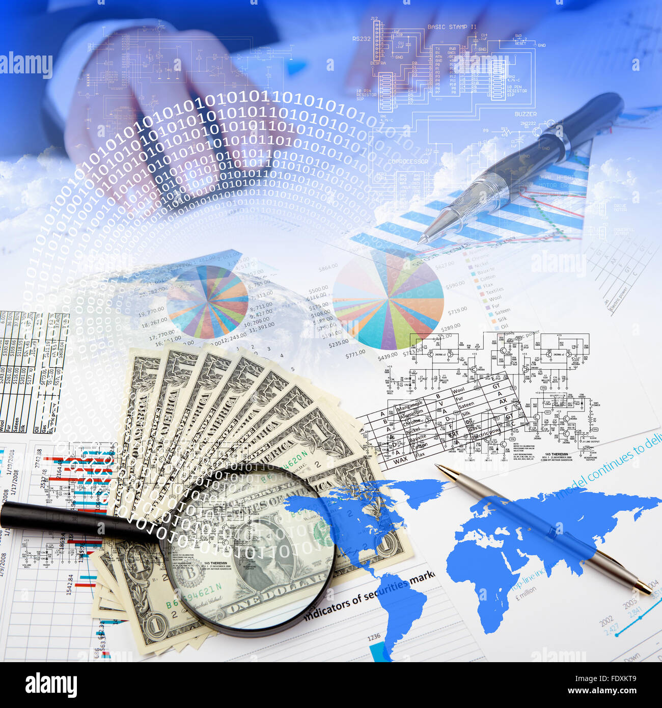 Business collage with financial and business charts and graphs Stock ...