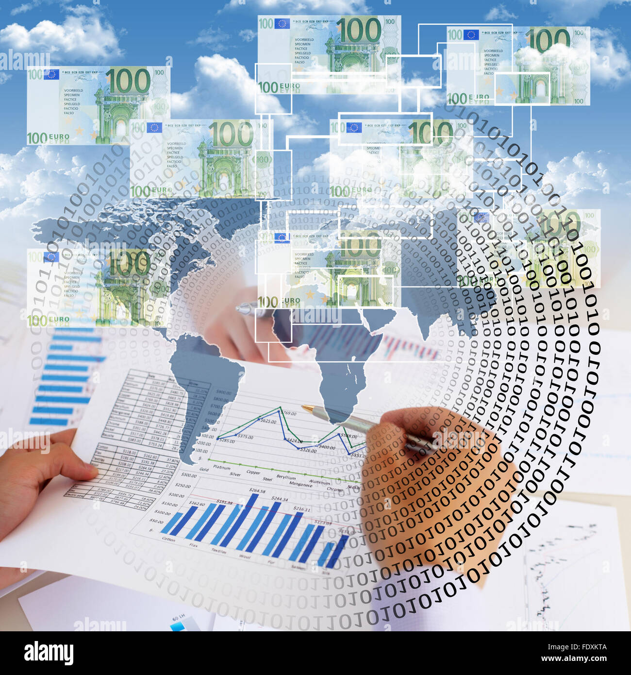 Business collage with financial and business charts and graphs Stock ...