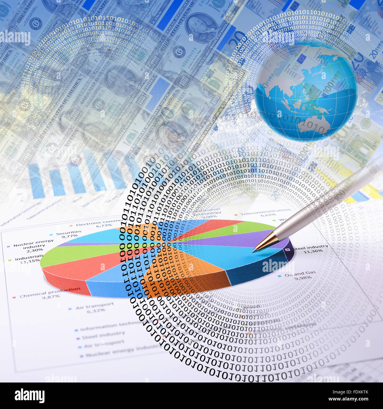 Business collage with financial and business charts and graphs Stock ...
