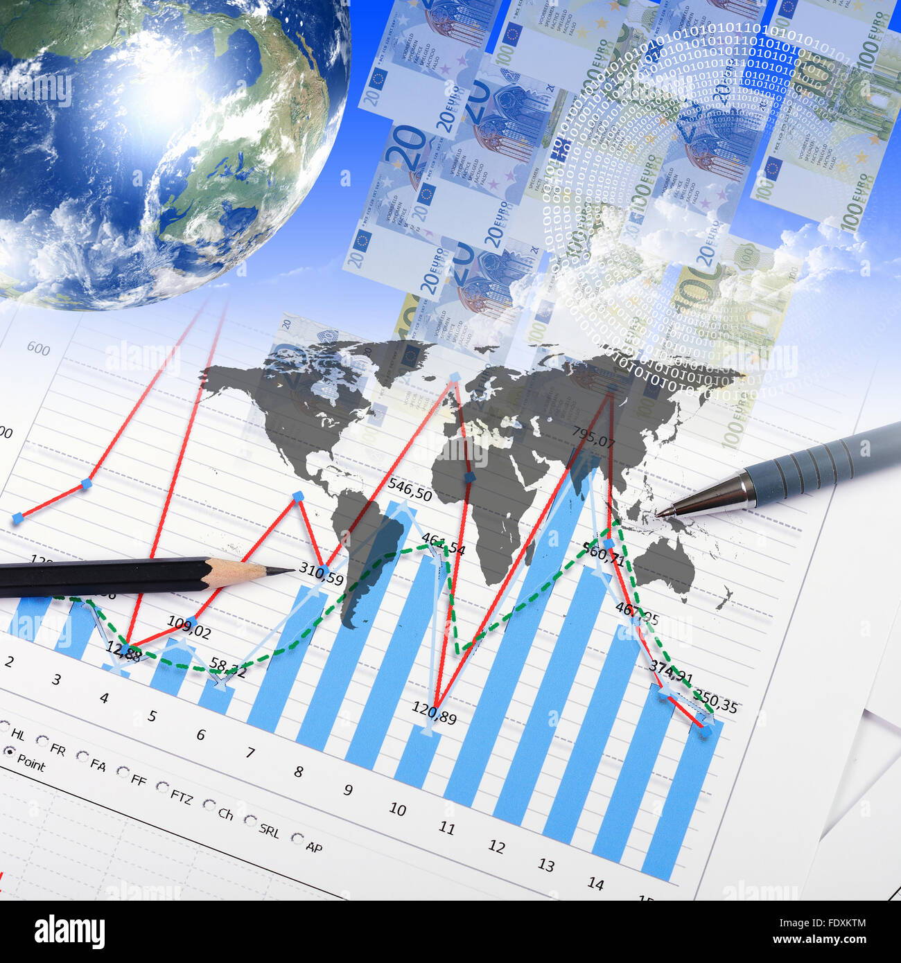 Business collage with financial and business charts and graphs Stock ...