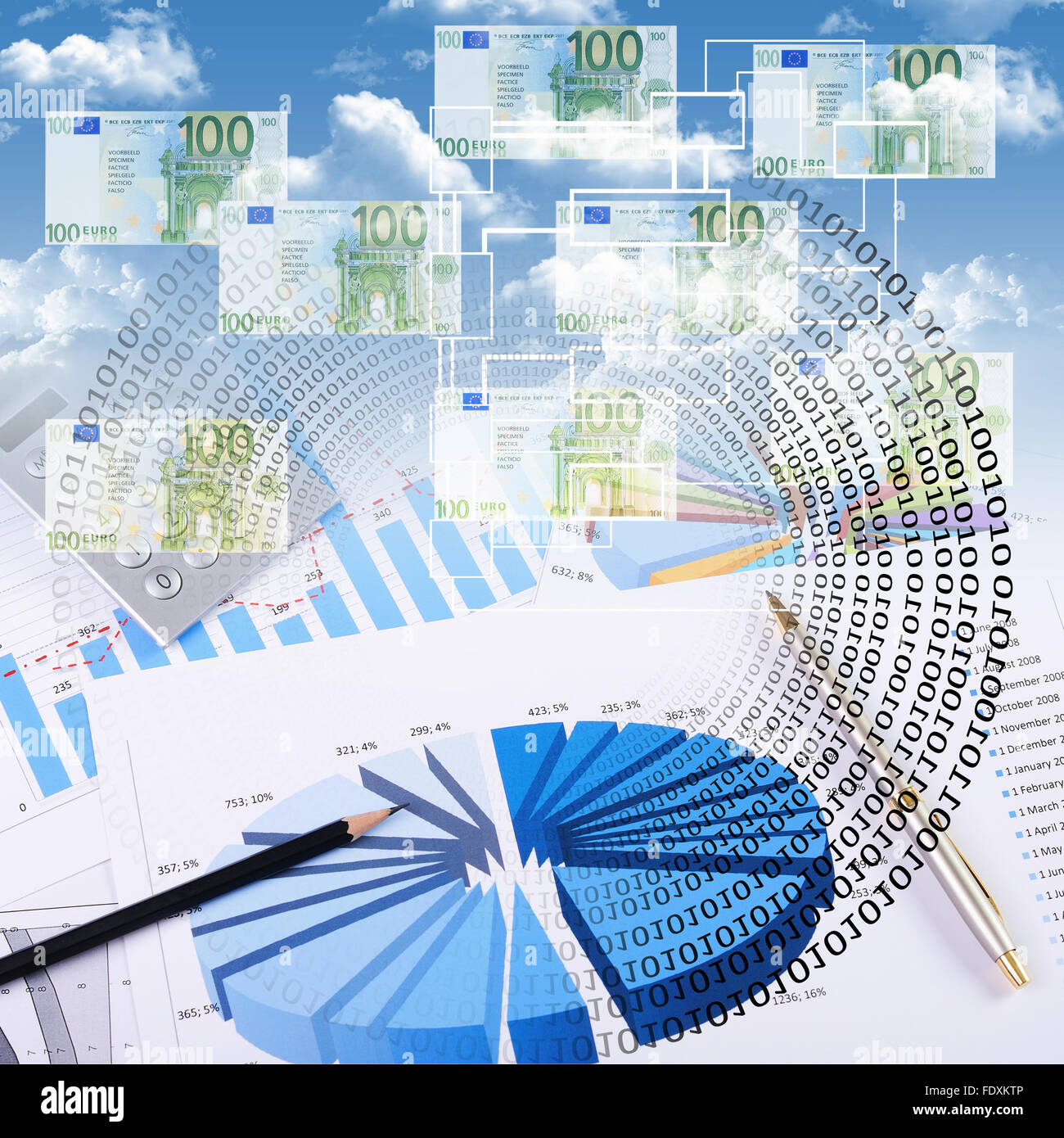 Business collage with financial and business charts and graphs Stock ...