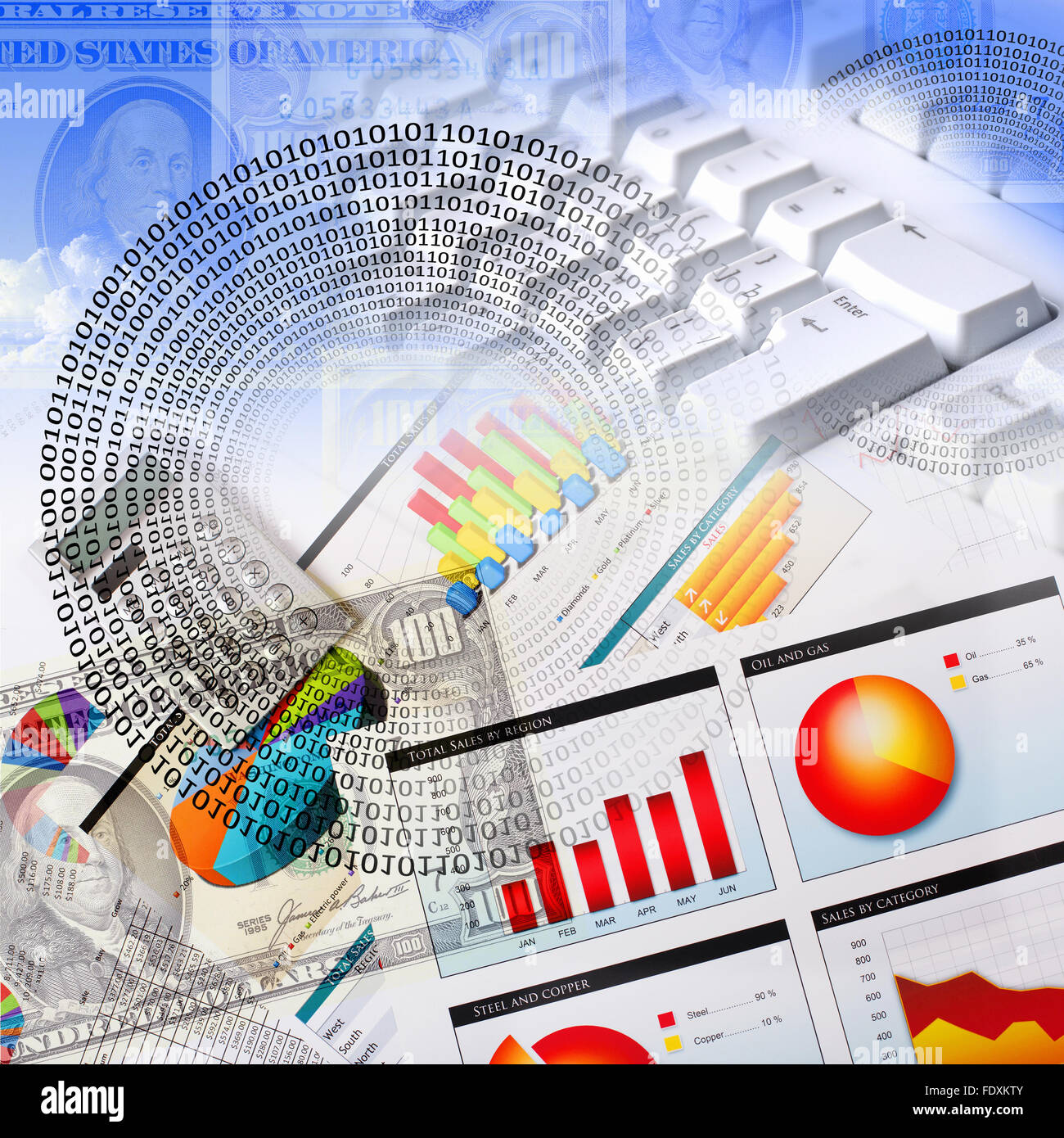 Business collage with financial and business charts and graphs Stock ...