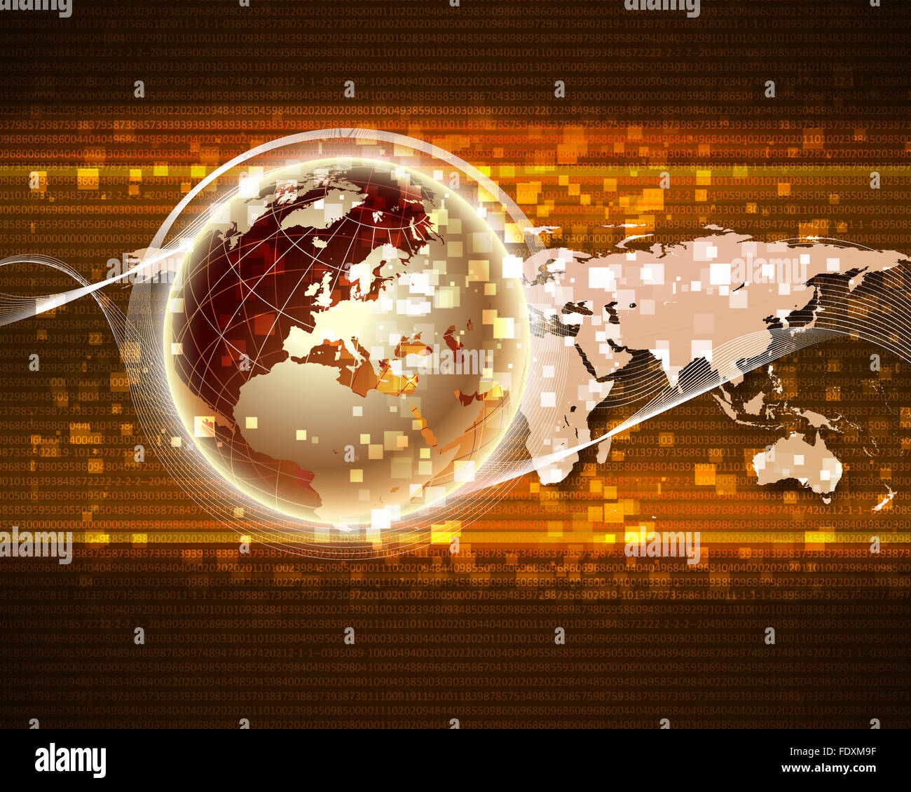 Abstract image of a social network. Map of the world Stock Photo - Alamy