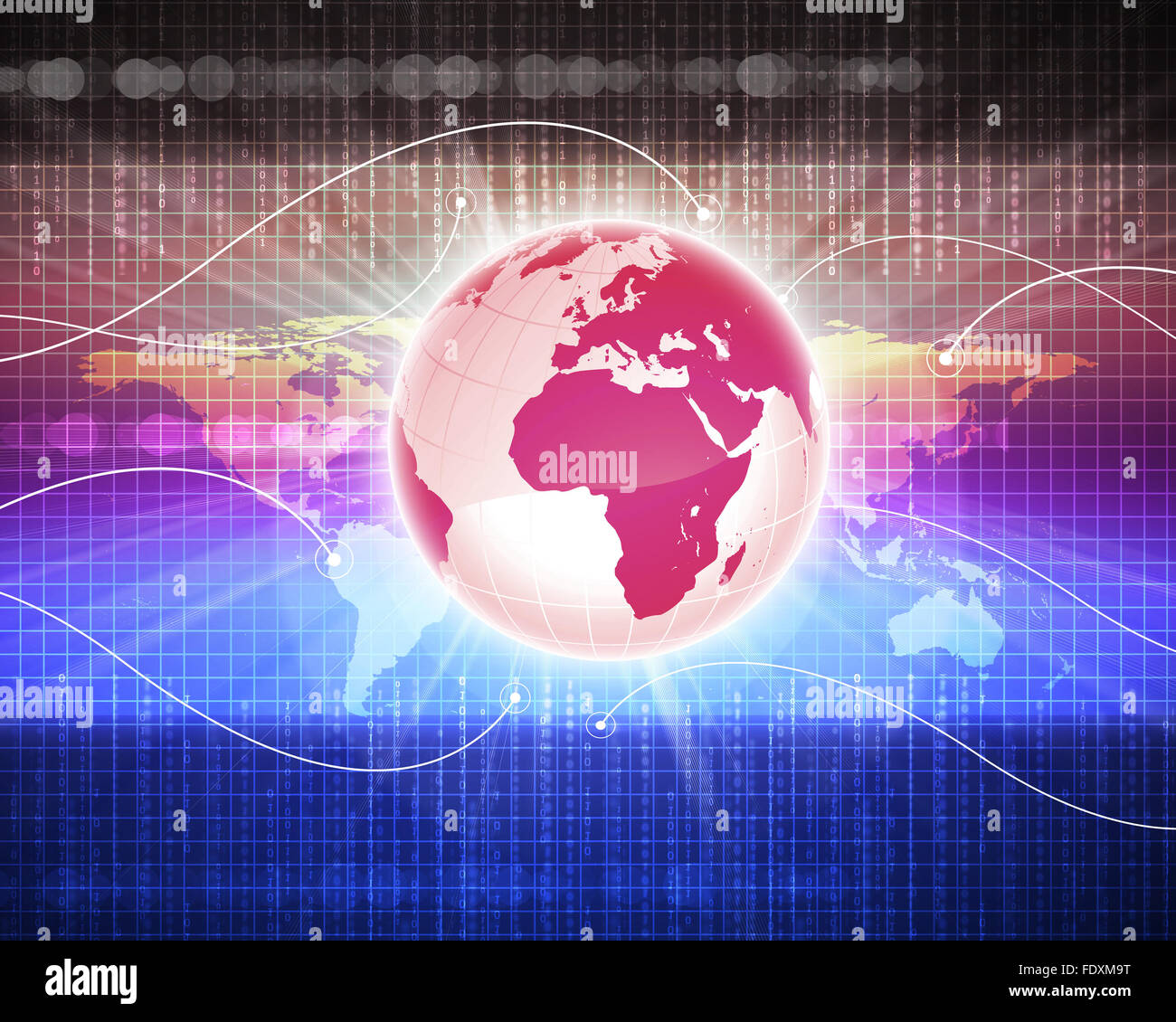 Abstract image of a social network. Map of the world Stock Photo - Alamy