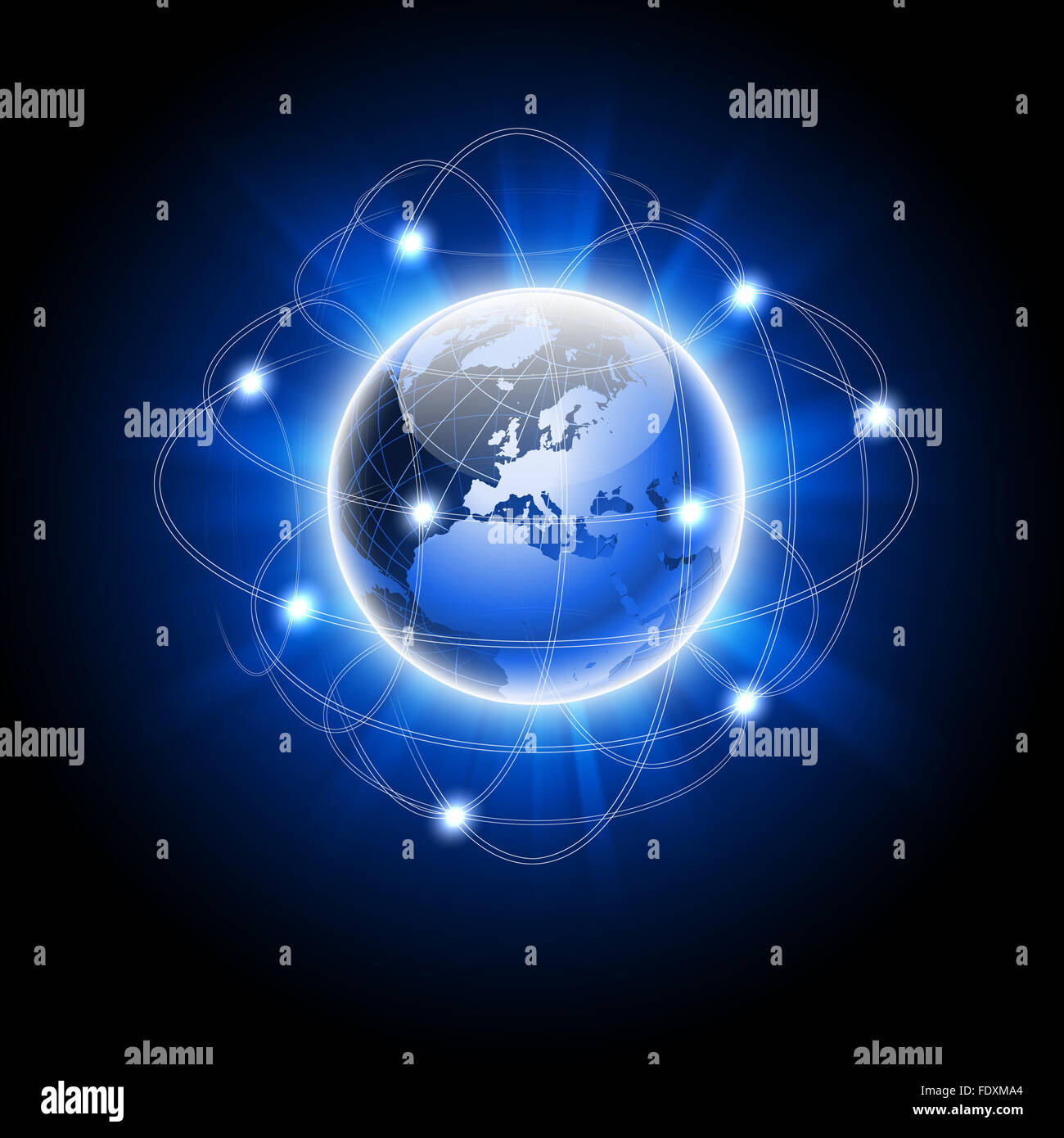Abstract image of a social network. Map of the world Stock Photo - Alamy