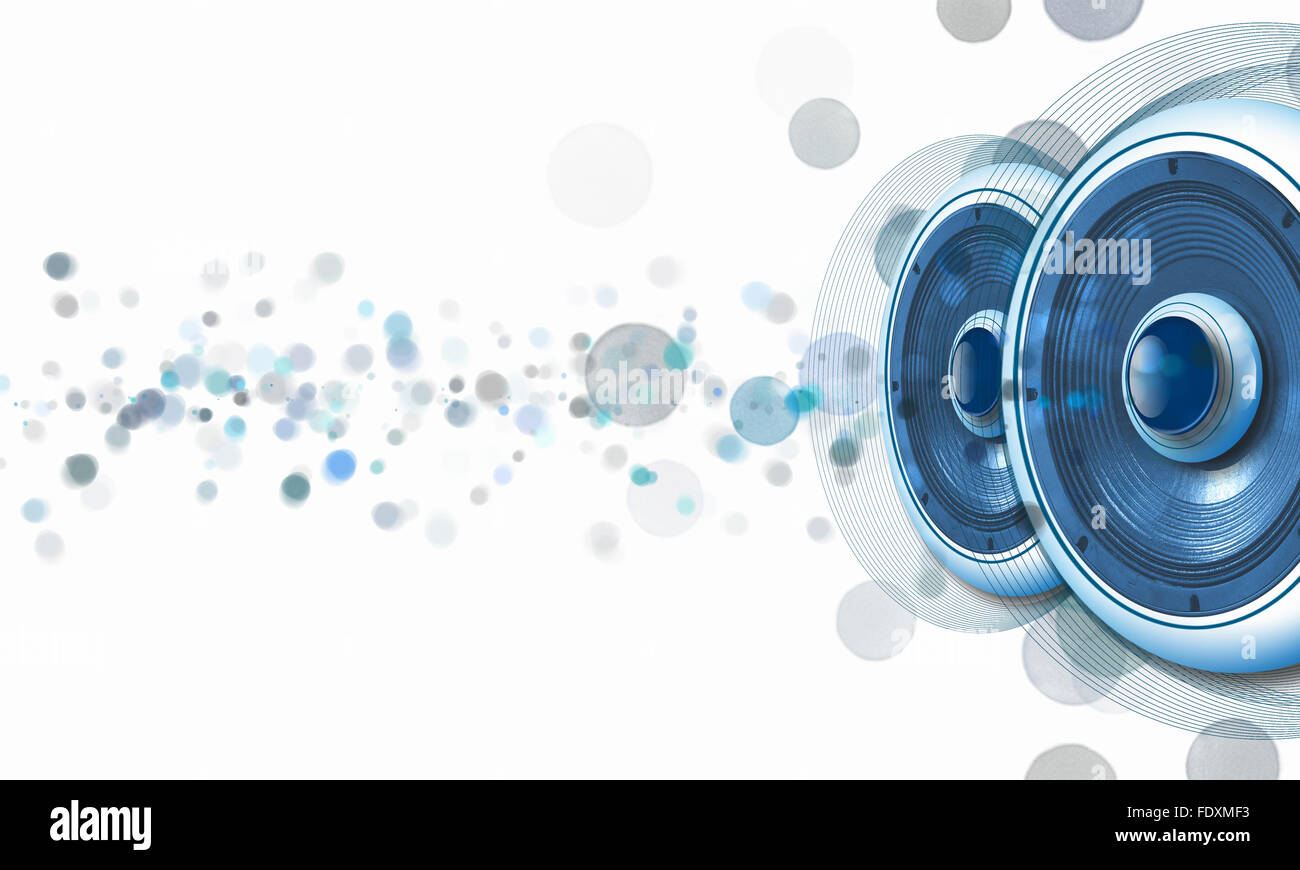 image of speakerphones and sound against white background Stock Photo ...