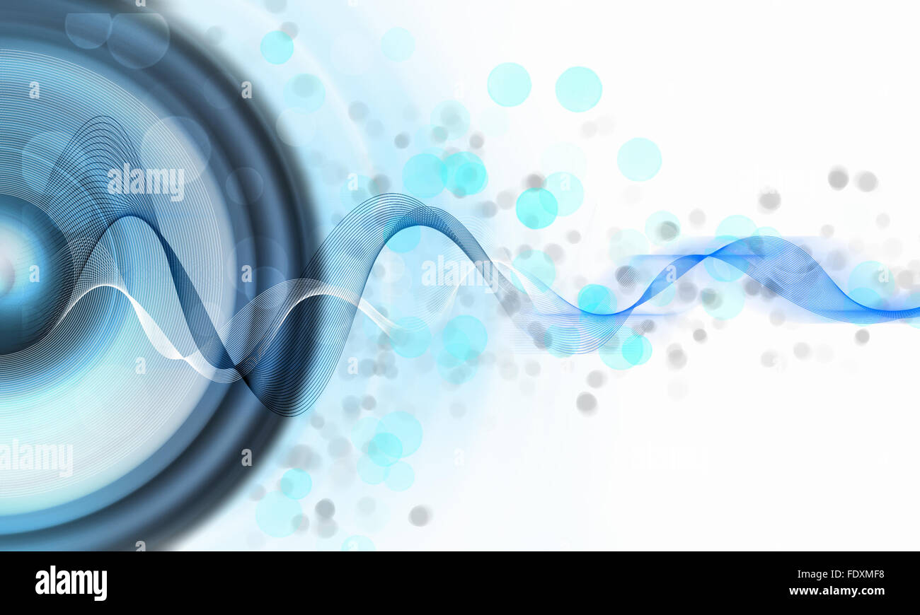 image of speakerphones and sound against white background Stock Photo ...