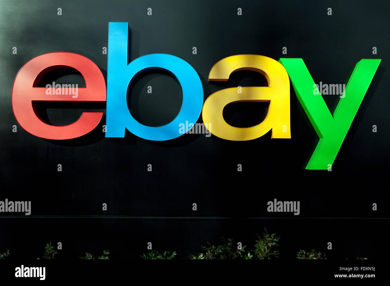 A sign is seen at eBay's headquarters in San Jose, California Stock ...