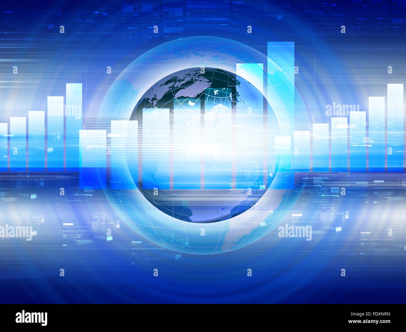 Abstract background on global business with the planet Earth in the ...
