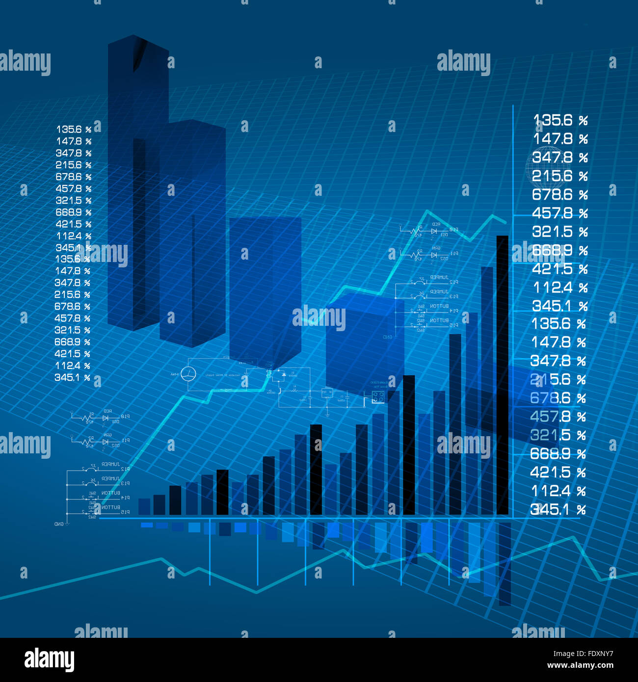 financial and business chart and graphs as symbols of growth Stock ...