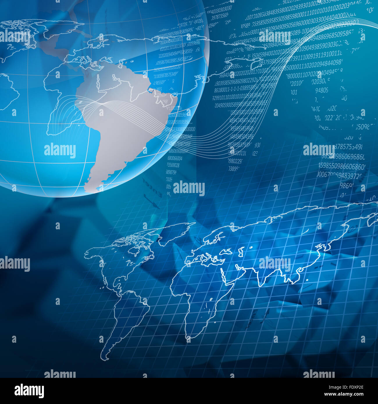 global business and modern global technology illustrated Stock Photo ...