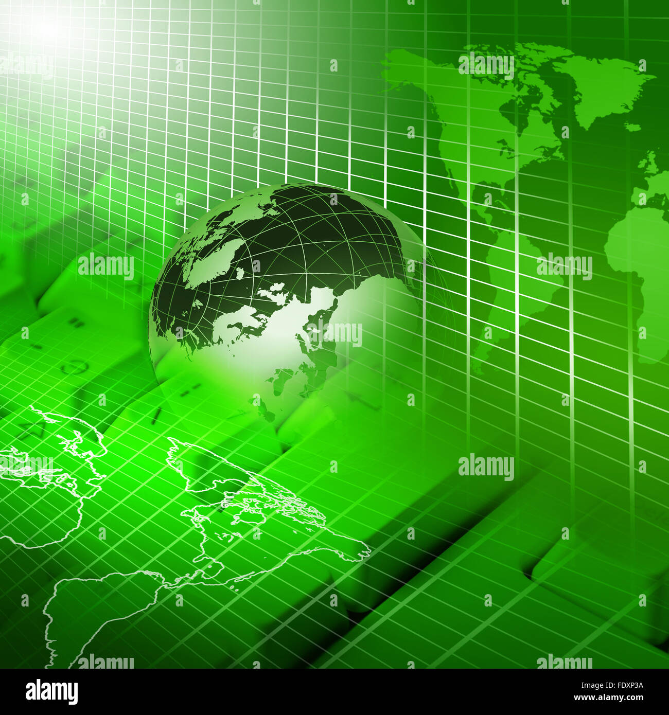 global business and modern global technology illustrated Stock Photo ...