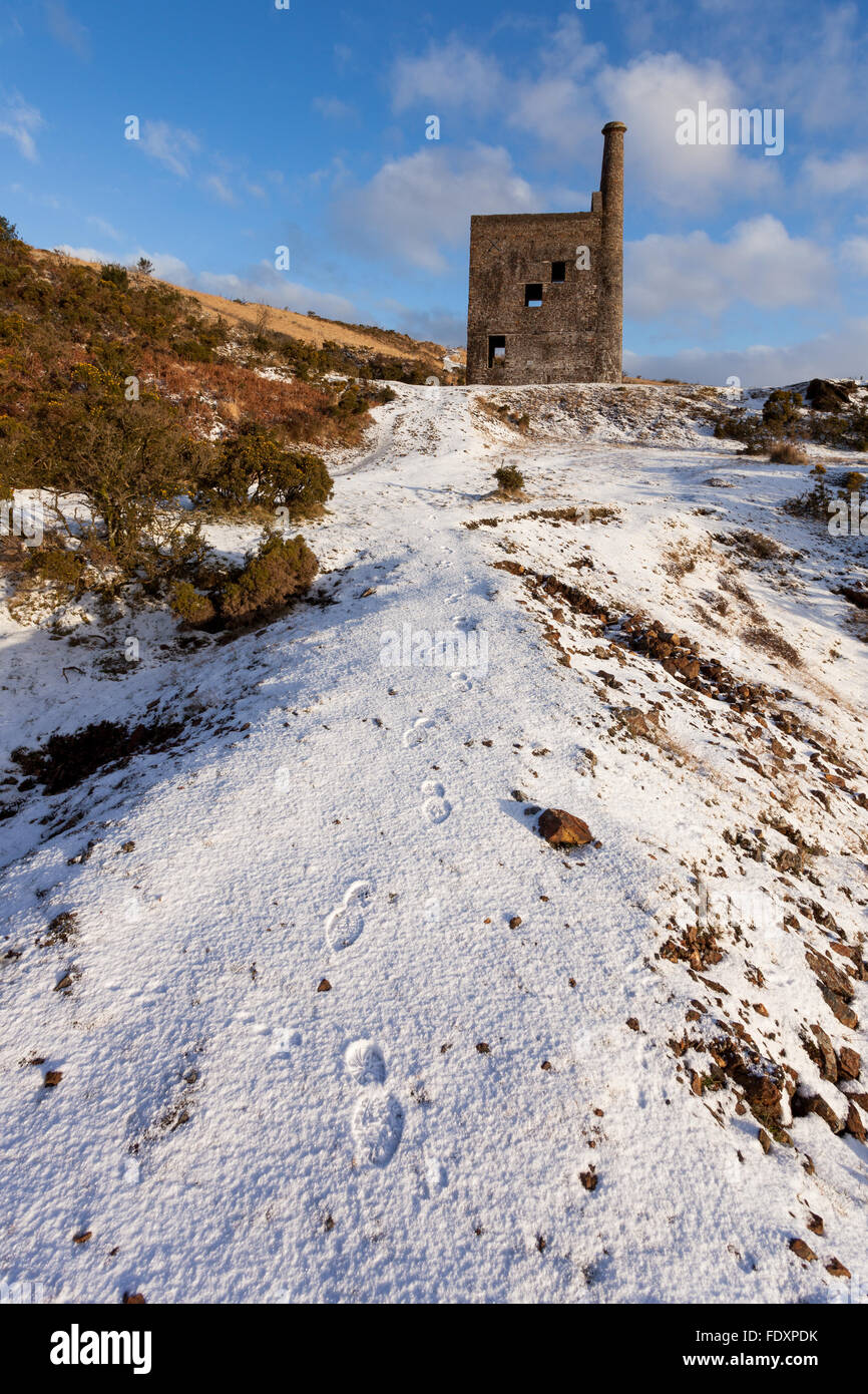 Wheal Betsy, the old mining engine house remains on Dartmoor National ...