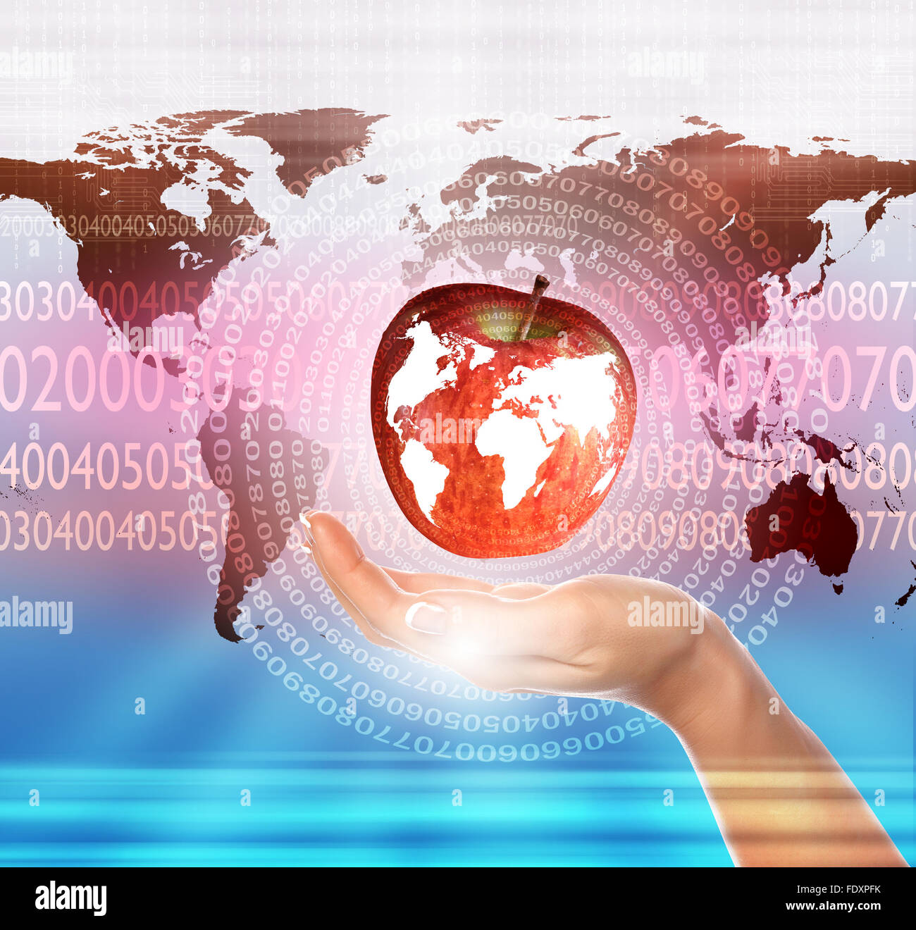 hands holding an apple representing our planet earth Stock Photo - Alamy