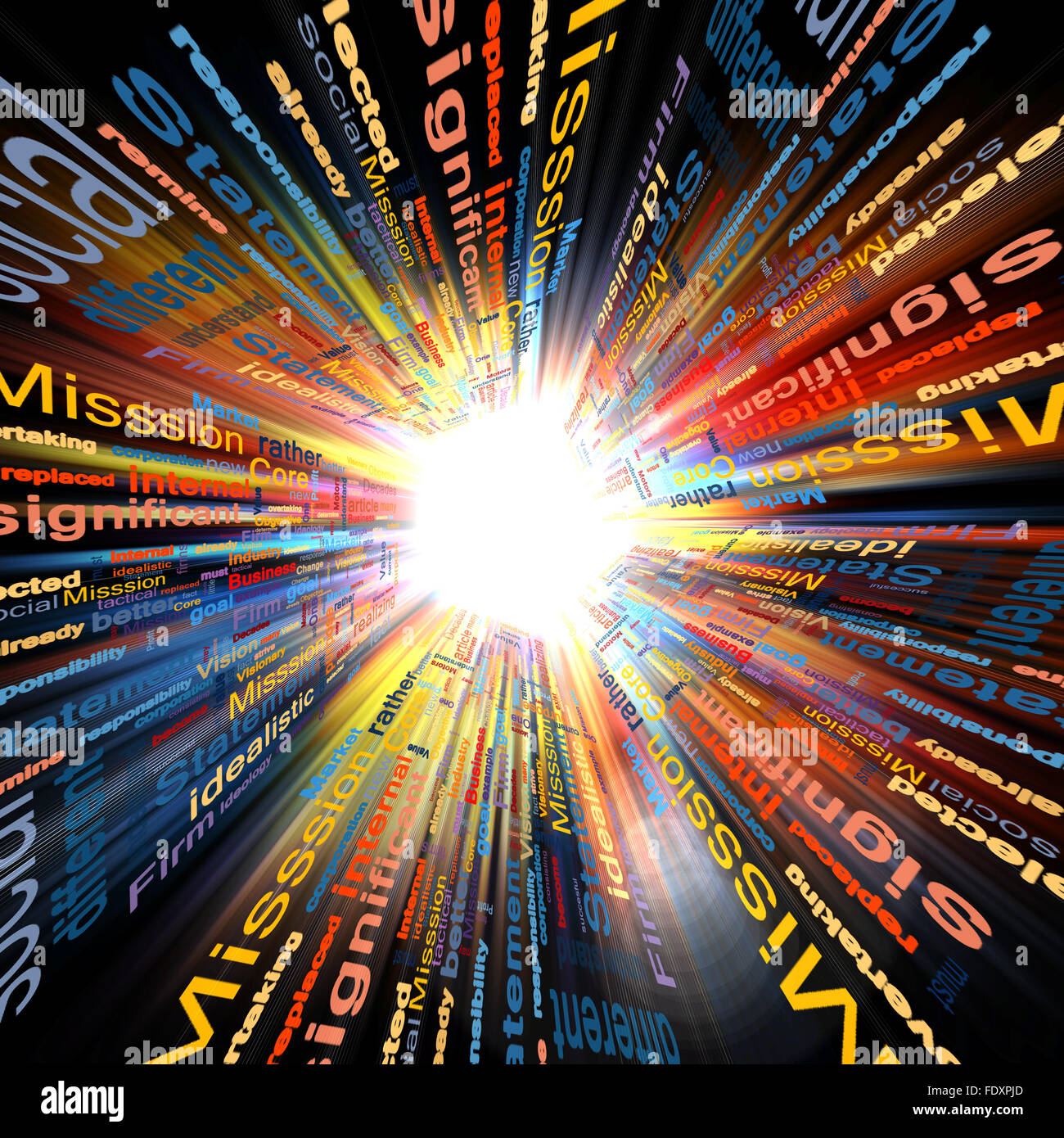 color picture of business words explosion against black background ...