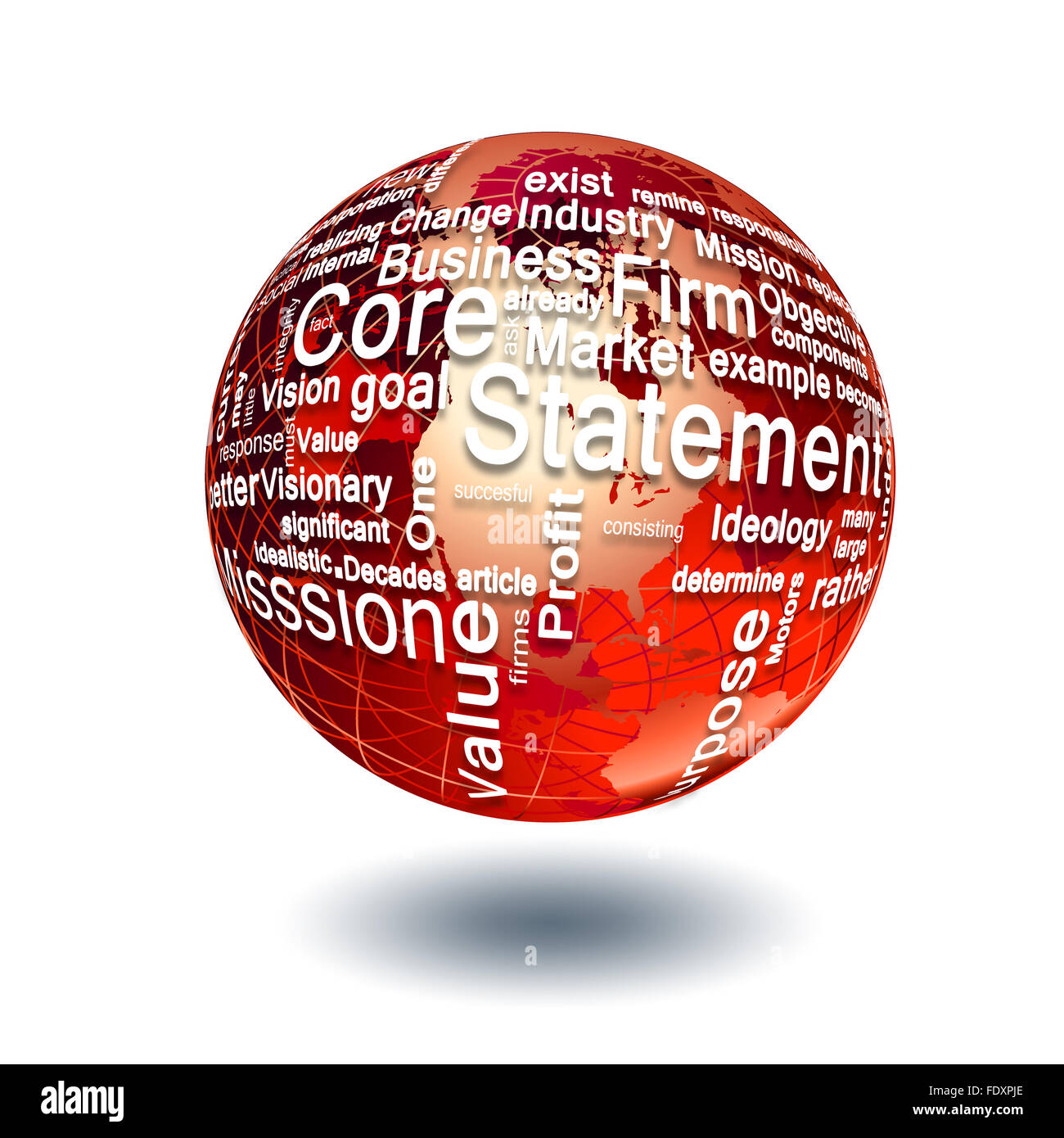 a world map made from business words as a concept of global business ...