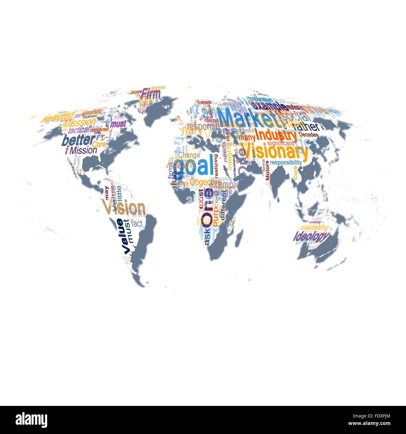 a world map made from business words as a concept of global business ...
