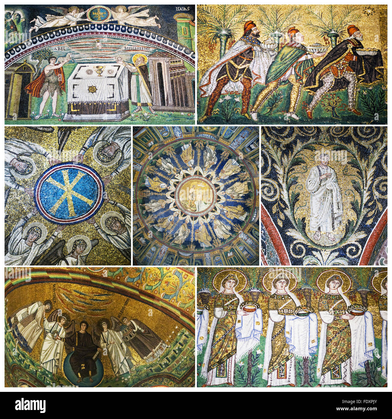 Ravenna, Italy - UNESCO World Heritage Site. Collage of the magnificent ...