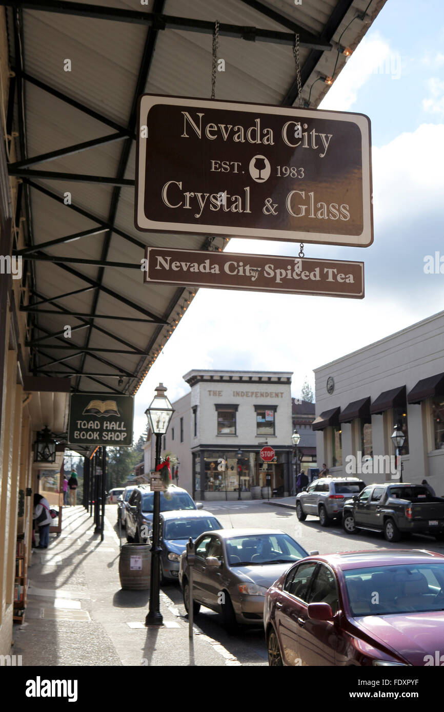 A view of downtown Nevada City in California Stock Photo - Alamy