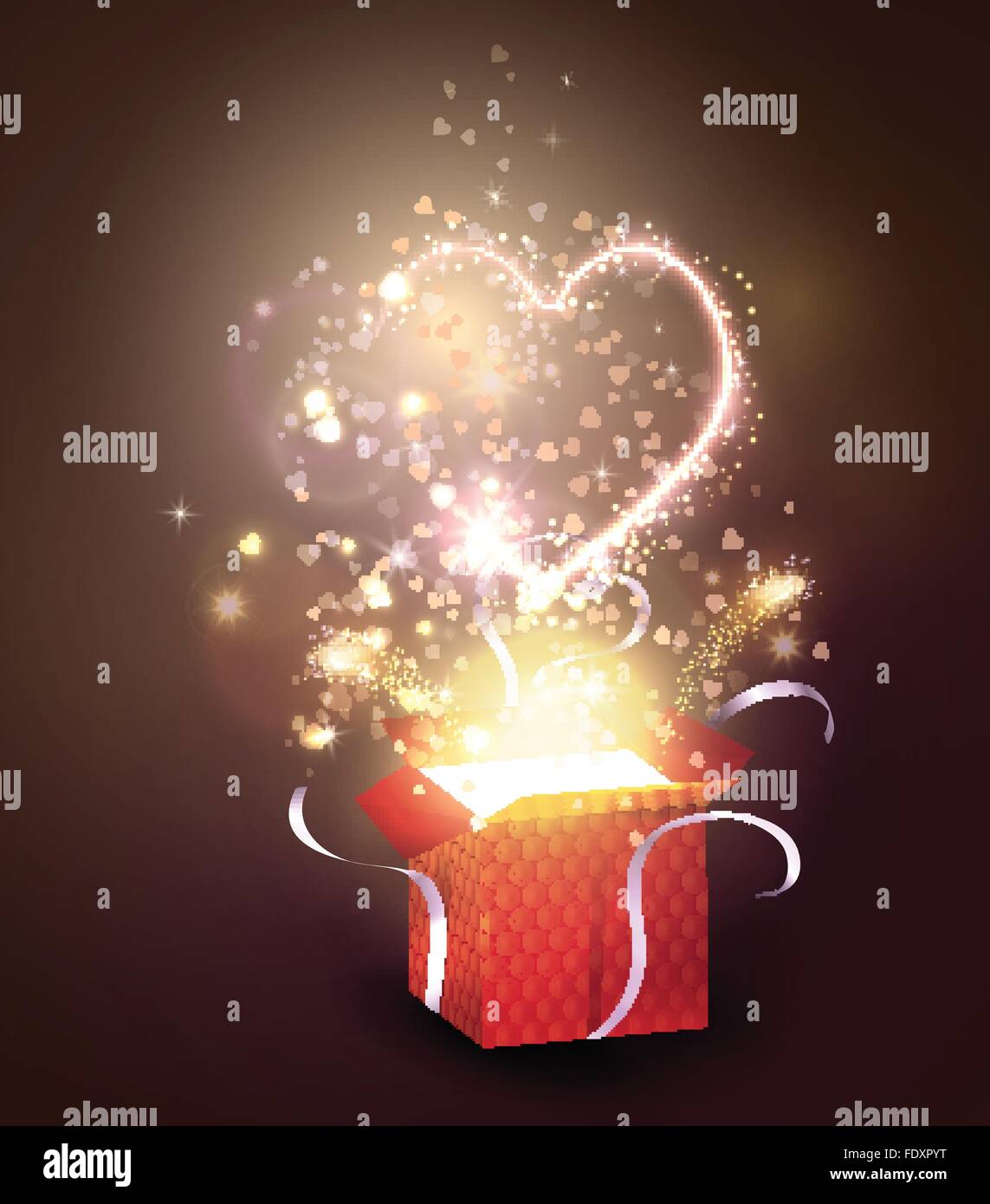 Opened gift-box with hearts Stock Vector Image & Art - Alamy