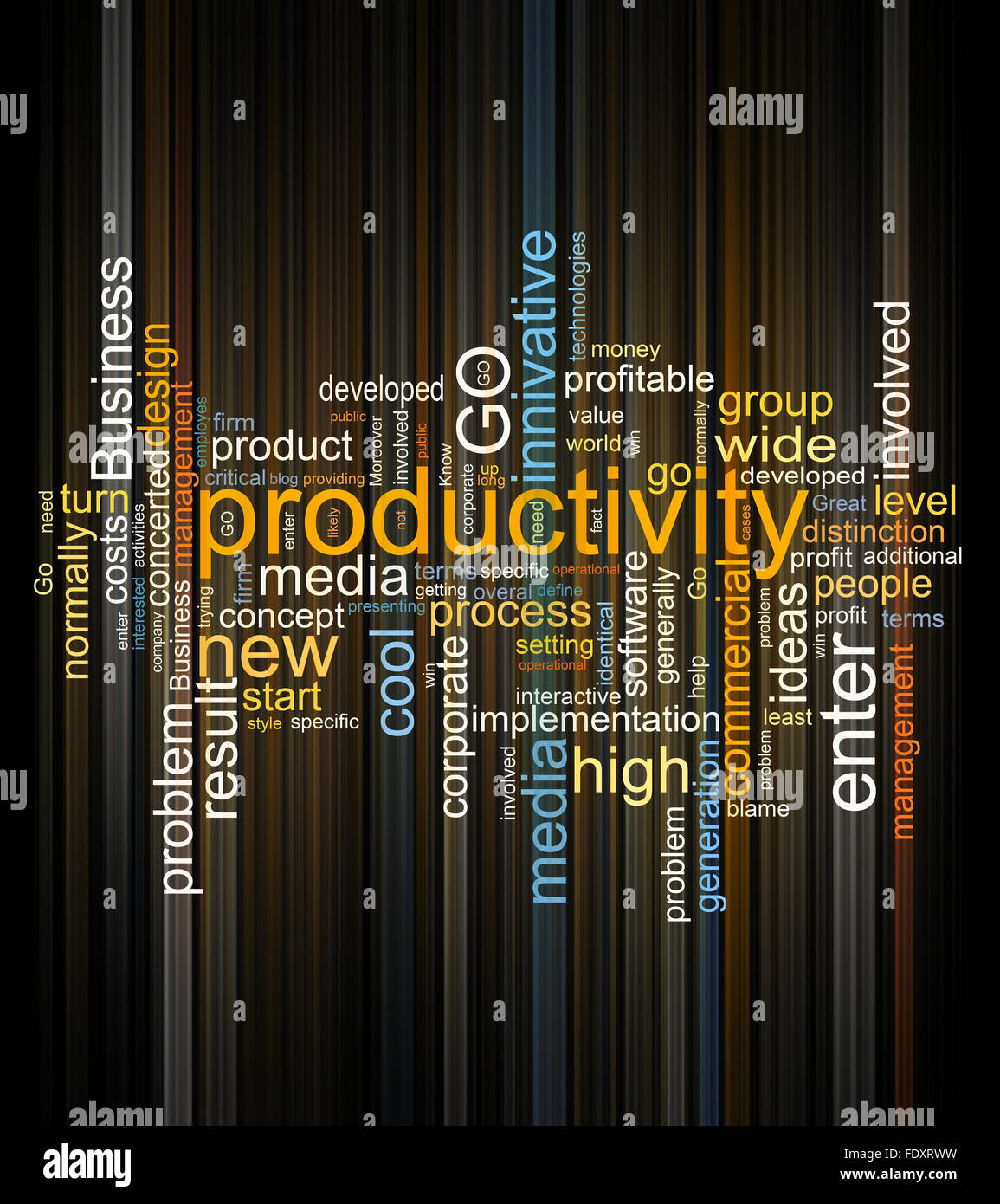 collage of different words on a dark background on business topics ...