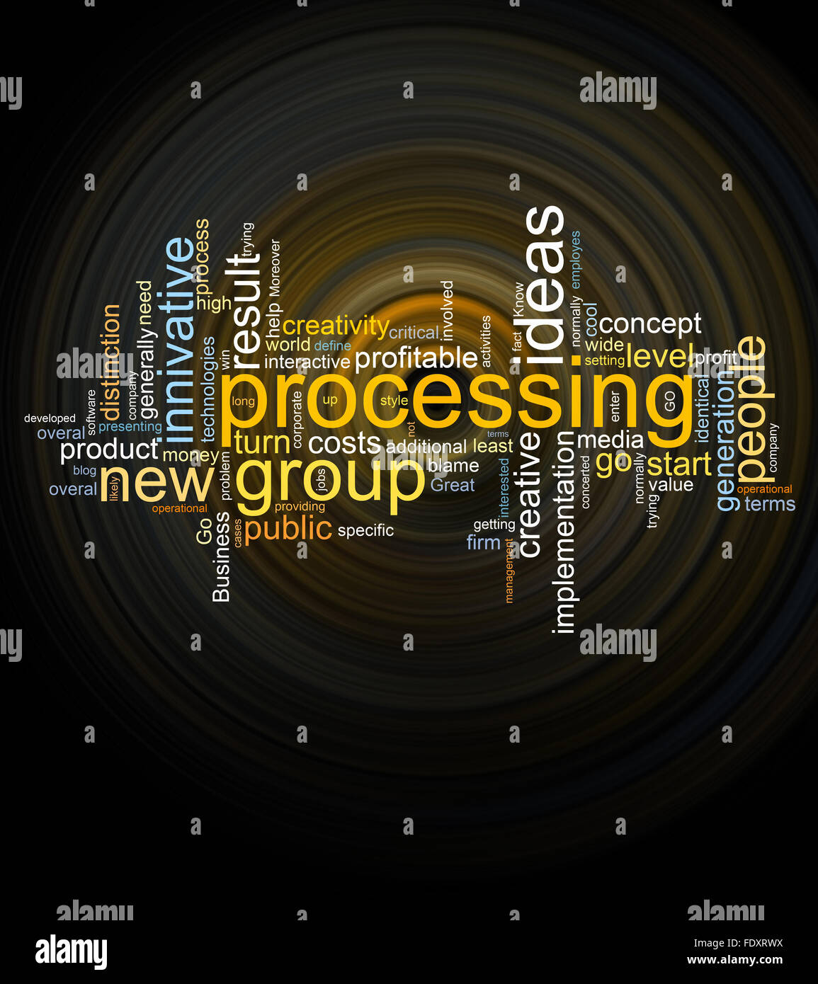 collage of different words on a dark background on business topics ...