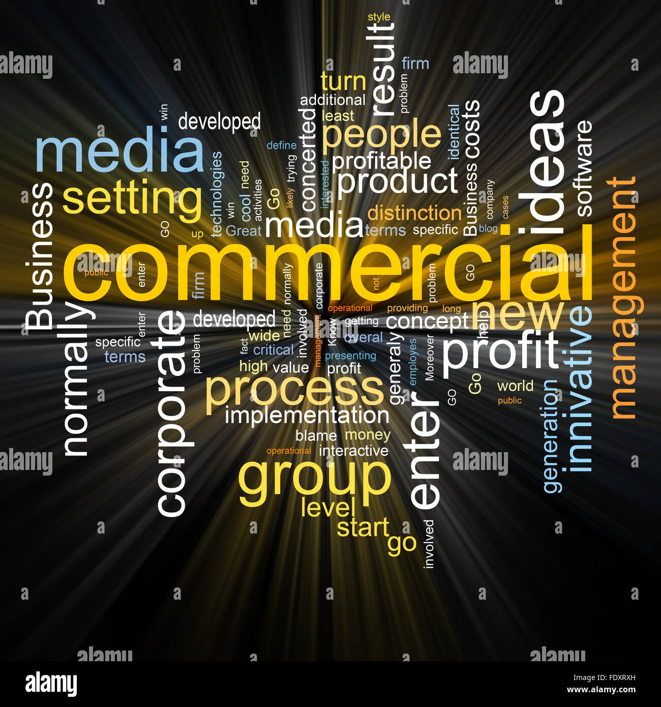 collage of different words on a dark background on business topics ...