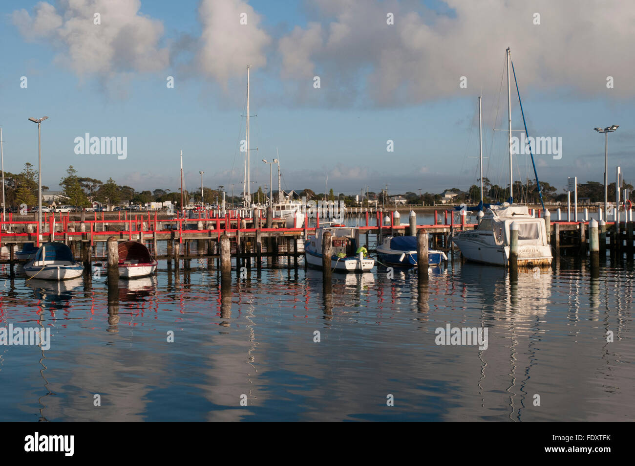Vessels at anchor in the fishing village of Port Albert, South ...