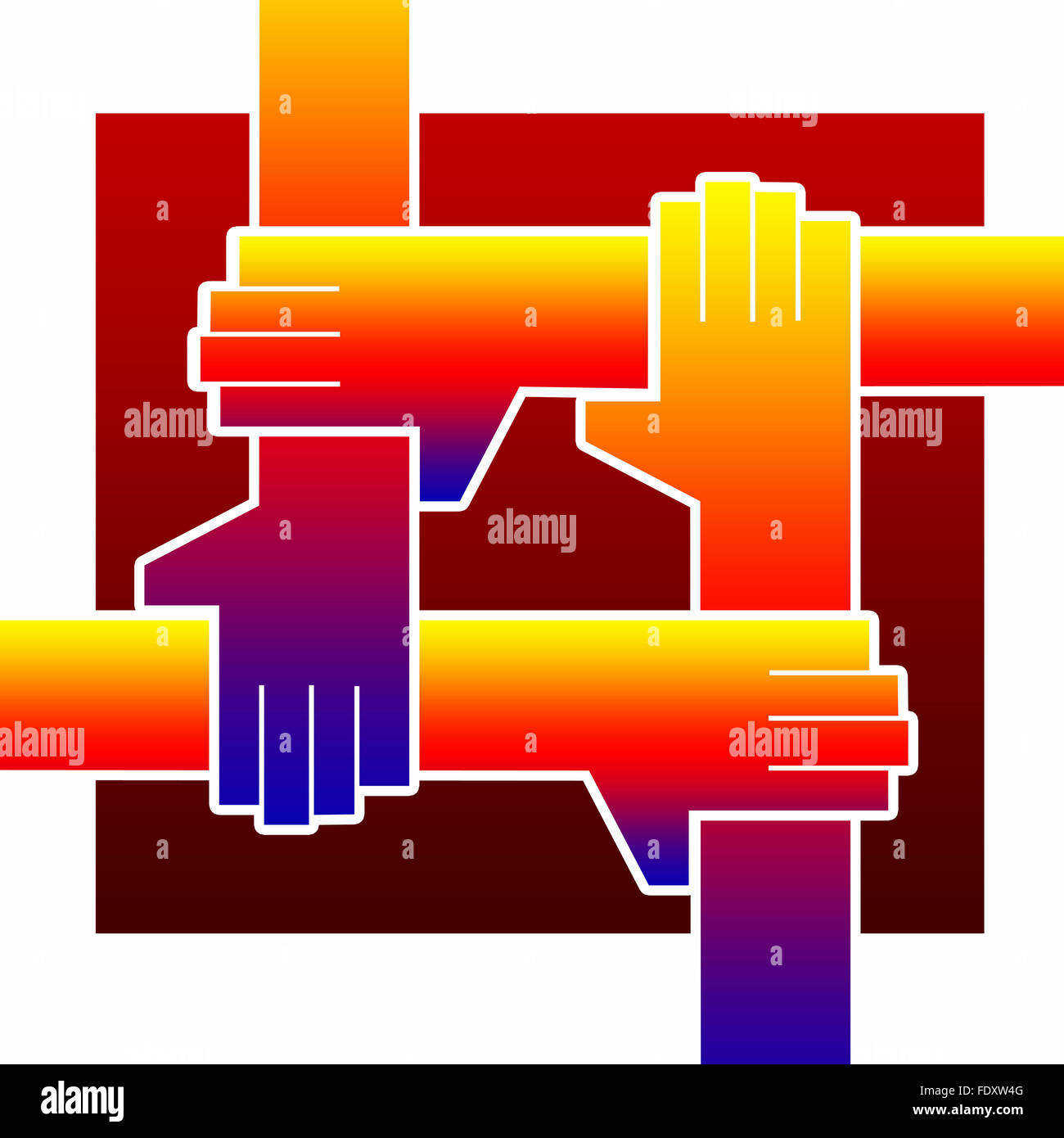 Hands holding each other. a symbol of friendship and cooperation ...