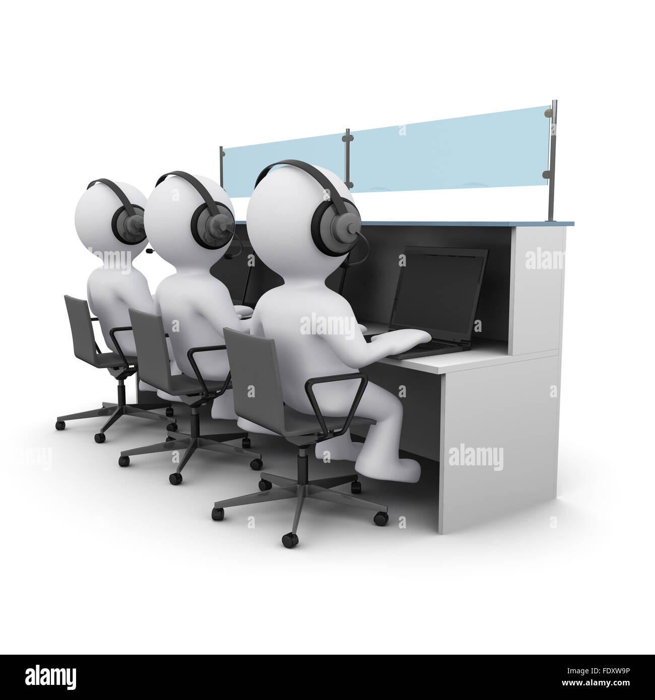 Computer it support worker talking Cut Out Stock Images & Pictures - Alamy