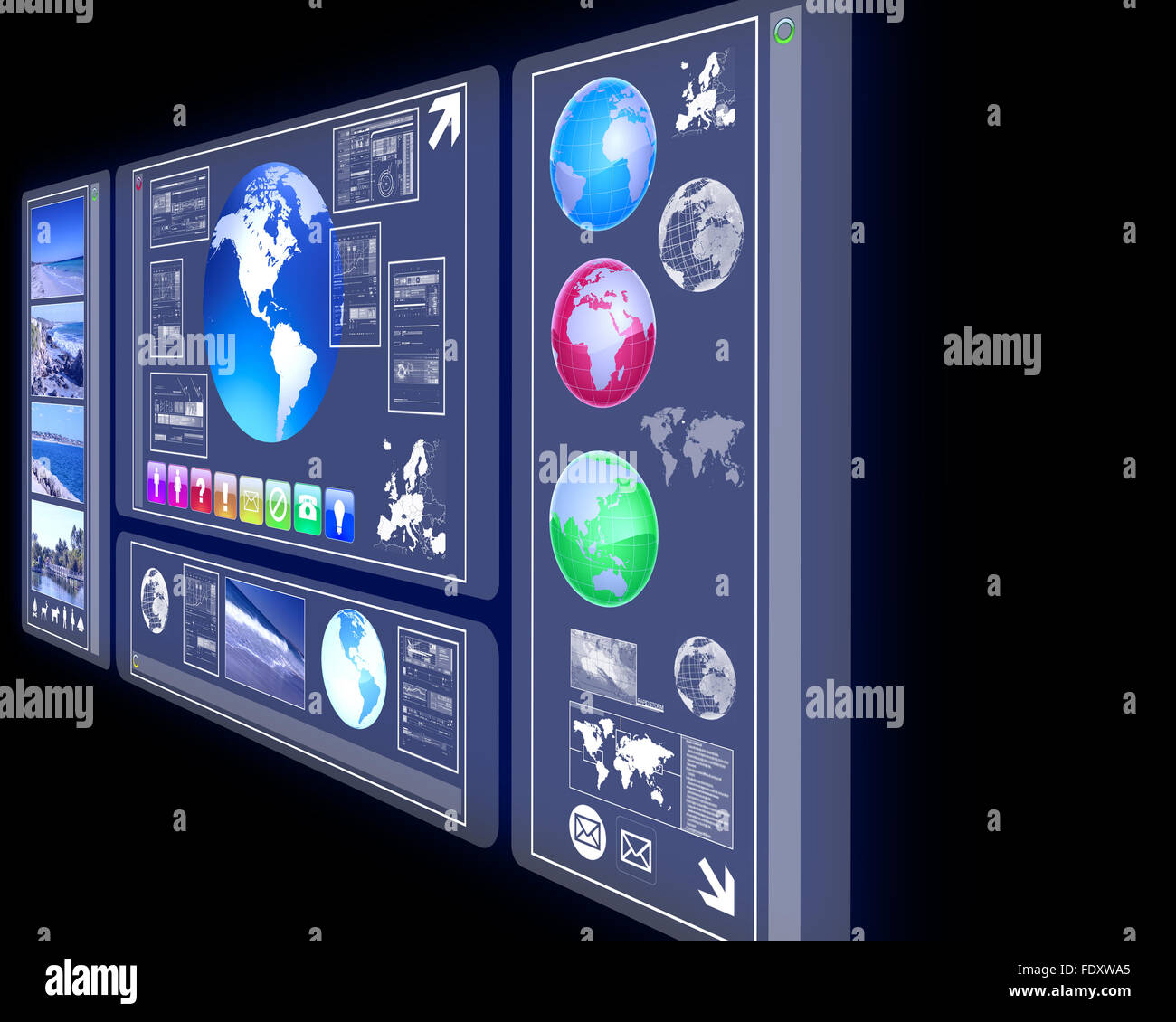 GPS navigator display with globe and map images on it Stock Photo - Alamy