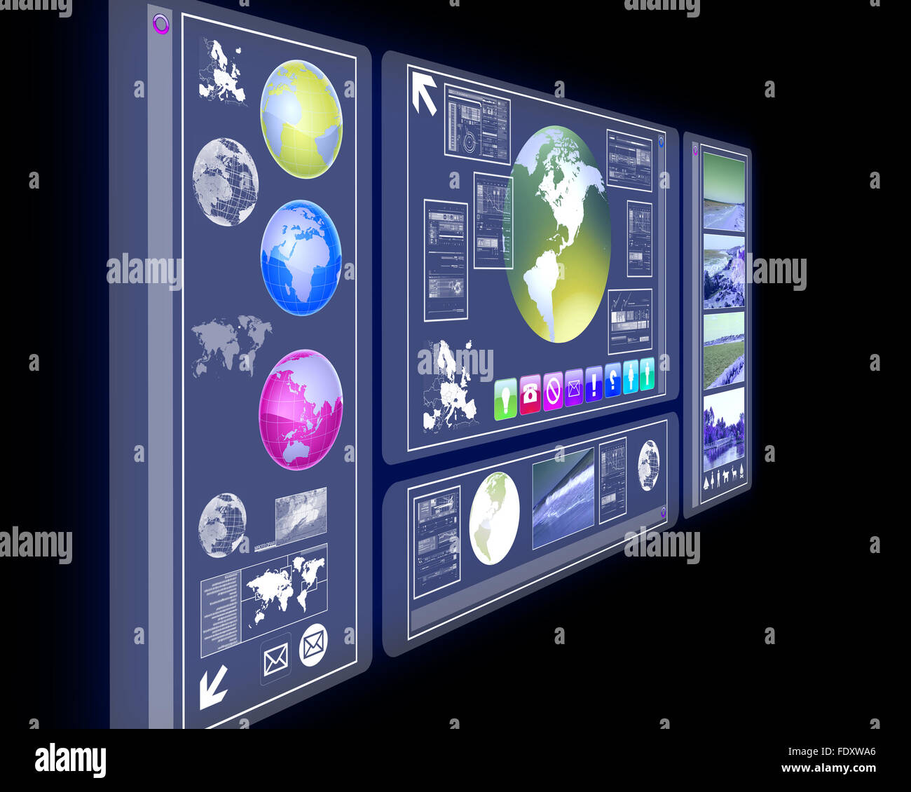 Satellite images on screen hi-res stock photography and images - Alamy