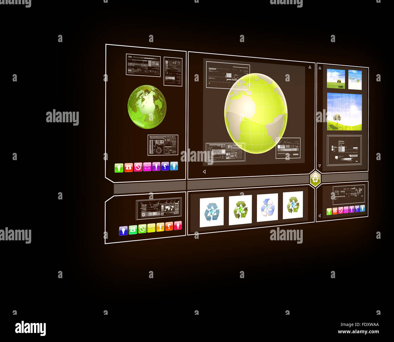 GPS navigator display with globe and map images on it Stock Photo - Alamy