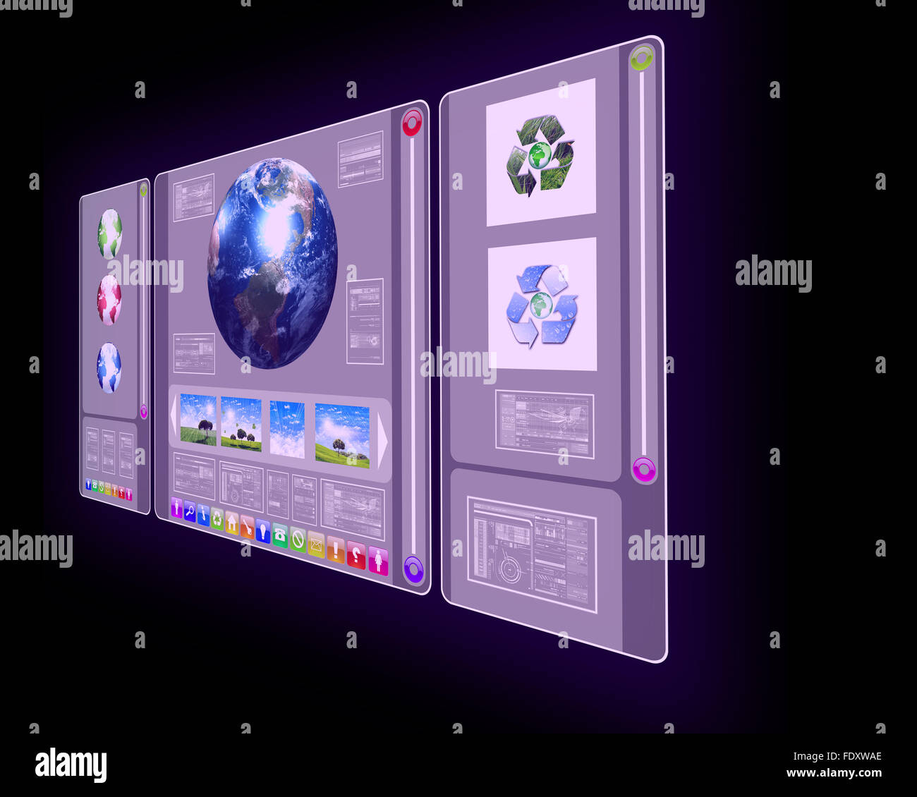 GPS navigator display with globe and map images on it Stock Photo - Alamy