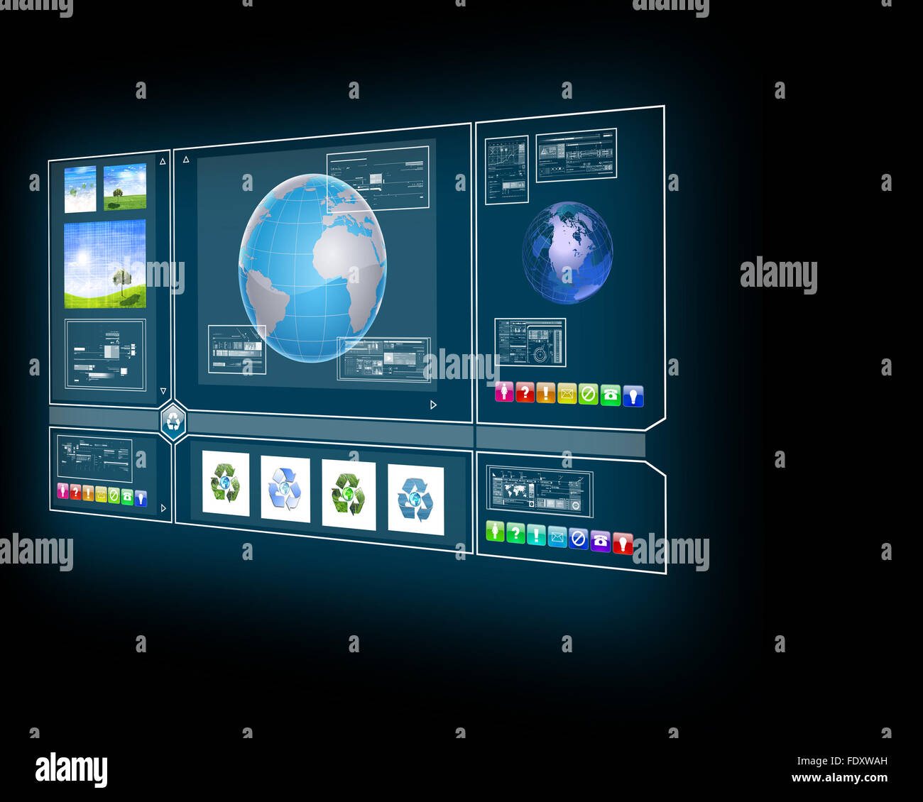 GPS navigator display with globe and map images on it Stock Photo - Alamy