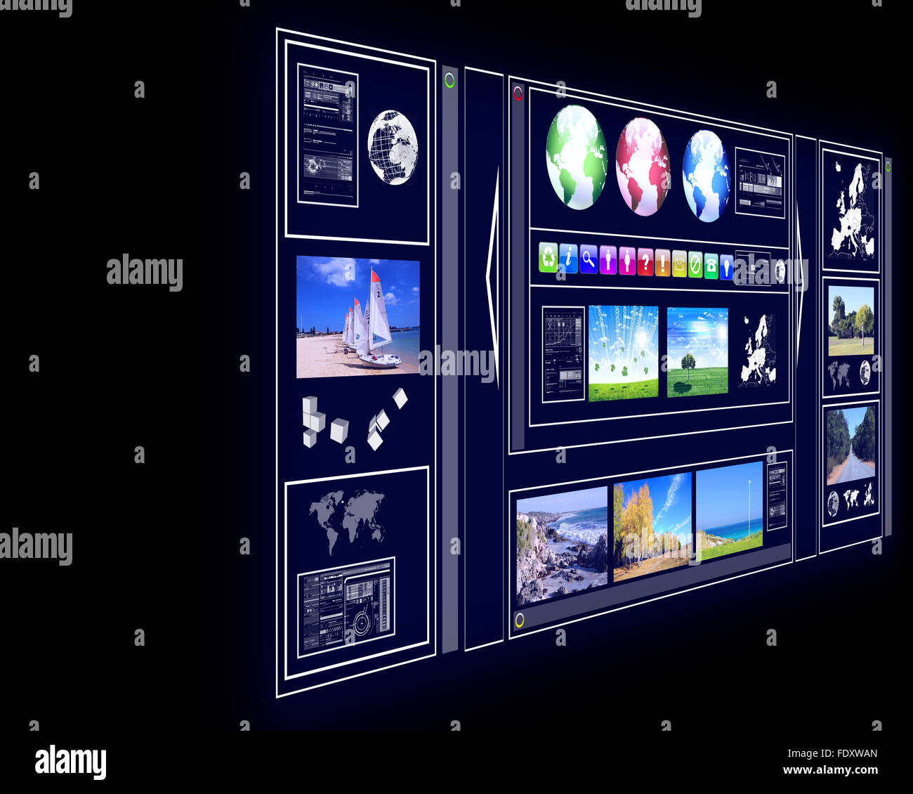 GPS navigator display with globe and map images on it Stock Photo - Alamy
