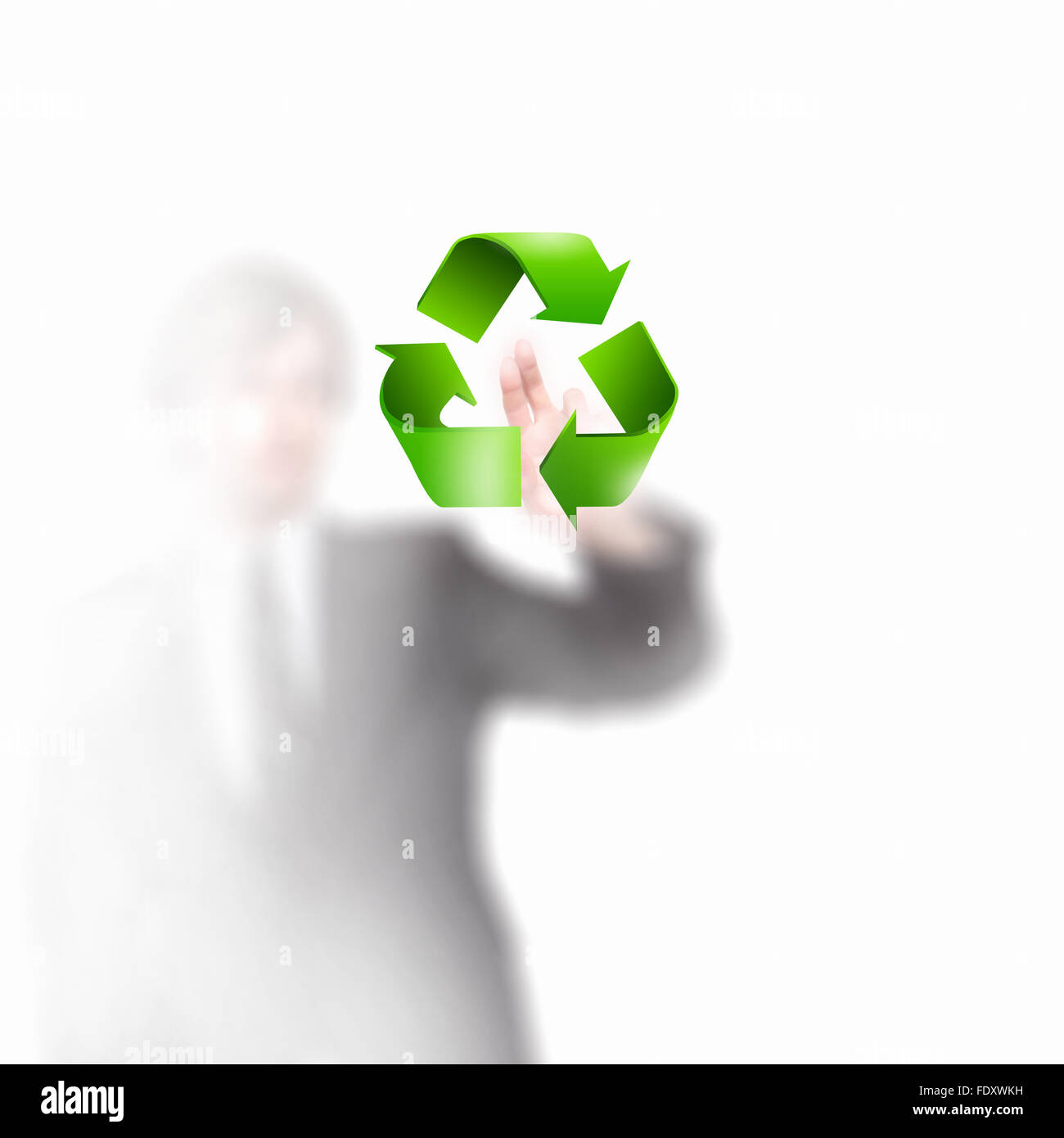 human hand with green eco and recycle symbol Stock Photo - Alamy
