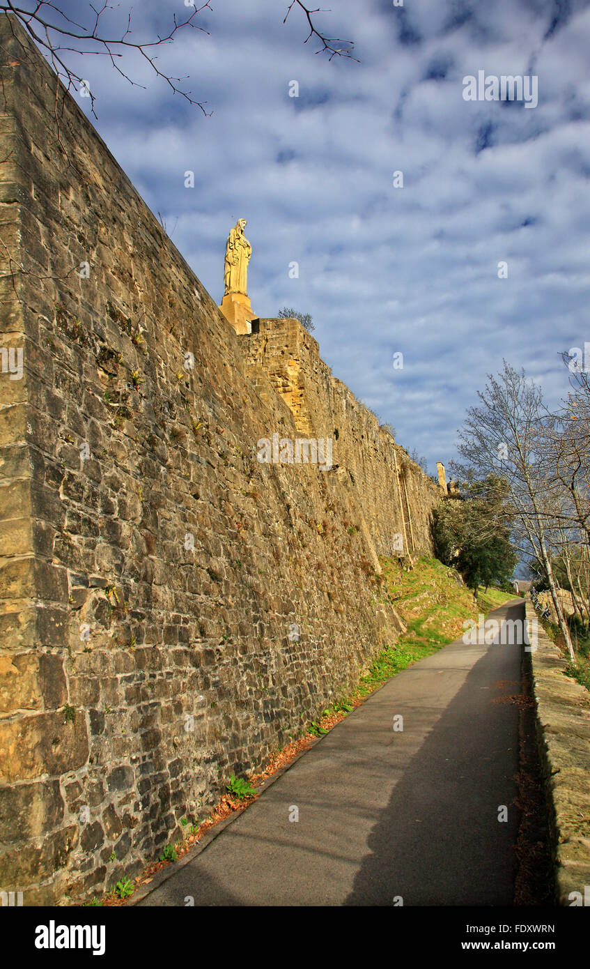 The statue of Jesus Christ on Castillo de la Mota, Monte Urgull, Donostia - San Sebastian ...